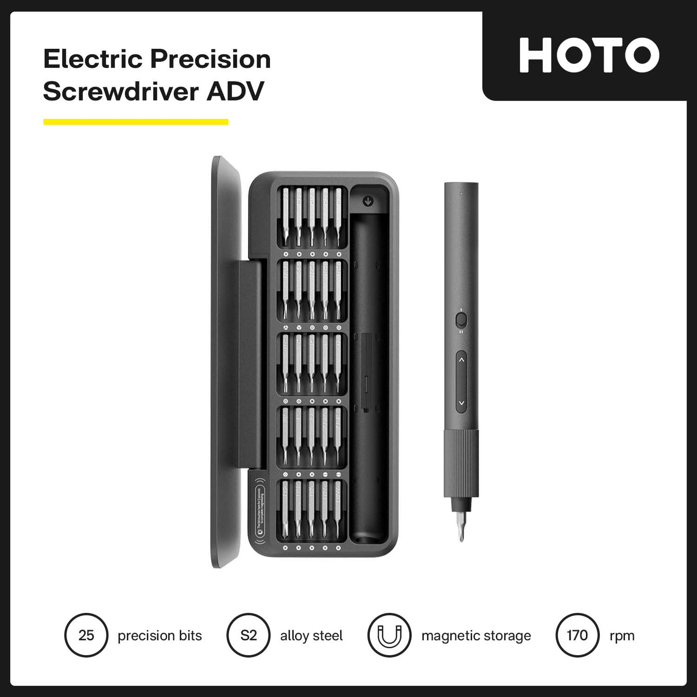 HOTO Electric Precision Screwdriver ADV Gray — HOTO Philippines